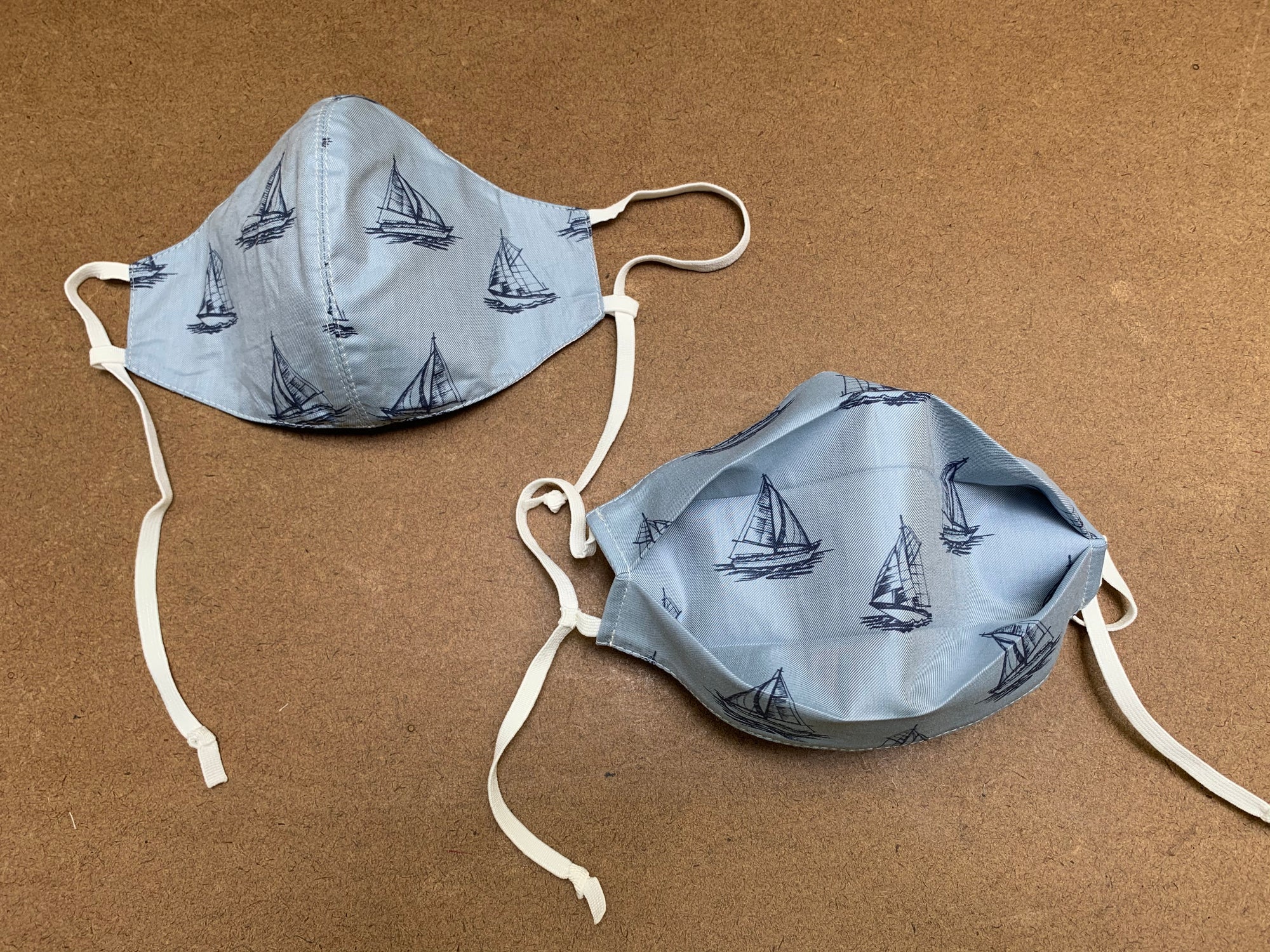 Boats Blue Chambray Face Mask - NoVirGuard™ Mask - FIBREHEAT®